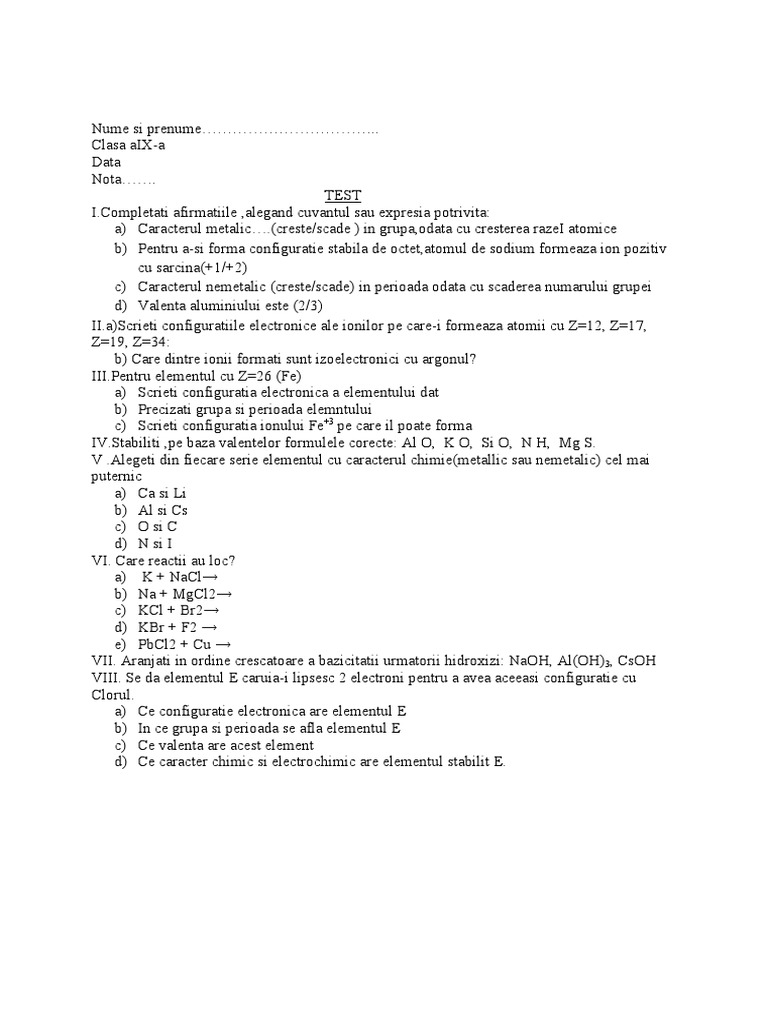 Verificare cl9 | PDF