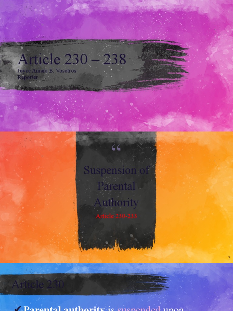 Article 230 - 238: Joyce Amara B. Vosotros Reporter | PDF | Marriage ...