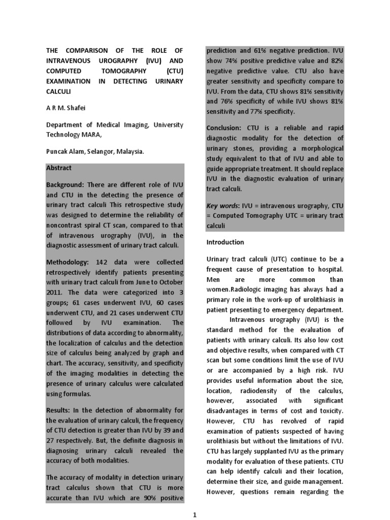 Key Words: IVU Intravenous Urography, CTU | PDF | Medical Imaging ...
