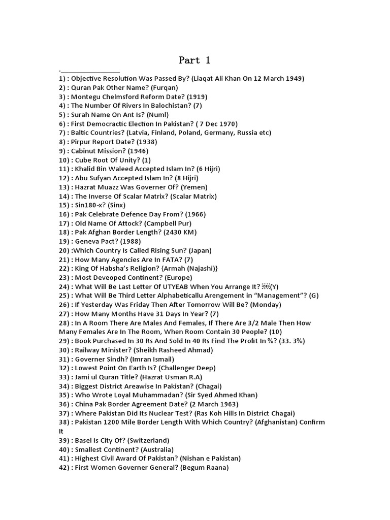 General Knowledge | PDF