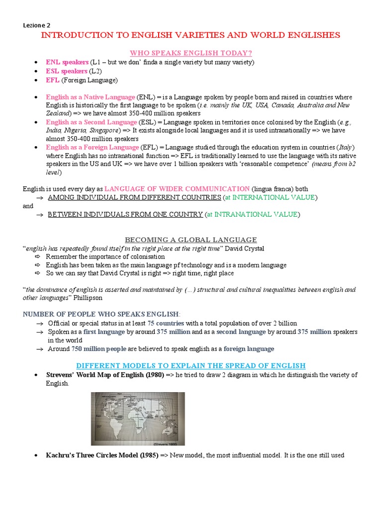Introduction To English Varieties and World Englishes | PDF | English ...