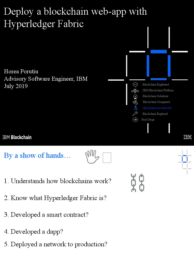 Deploy A Blockchain Web App With Hyperledger Fabric Presentation Pdf Computing Information