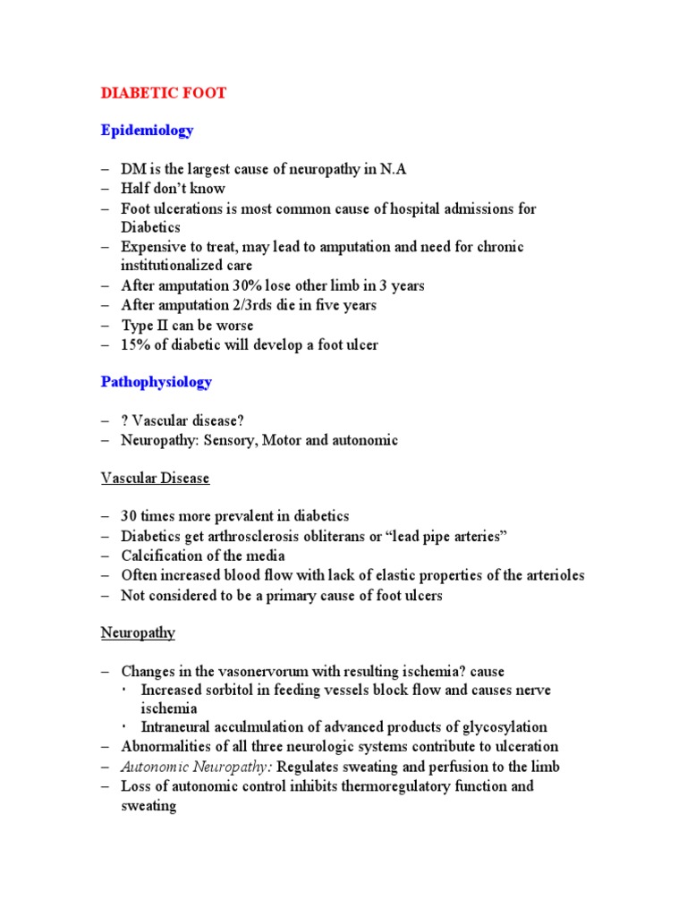 An Overview of Diabetic Foot: Epidemiology, Pathophysiology ...