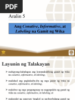 Grade 11 - Conative, Informative at Labeling Na Gamit NG Wika | PDF