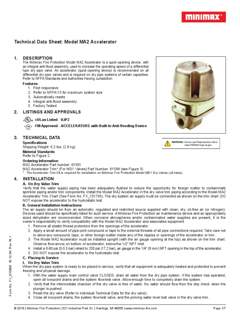 Technical Data Sheet: Model MA2 Accelerator: 1. Description | PDF ...