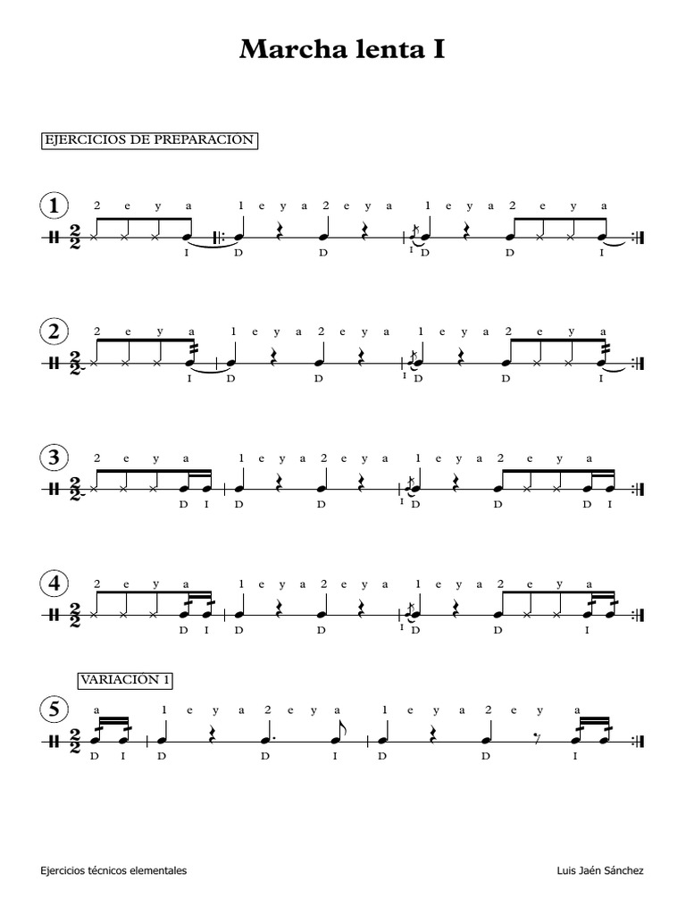 TAMBORES - Marcha Lenta - Partitura Completa | PDF