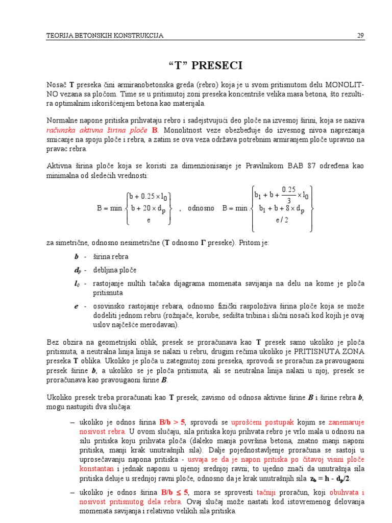 02 - Savijanje - T Presek | PDF