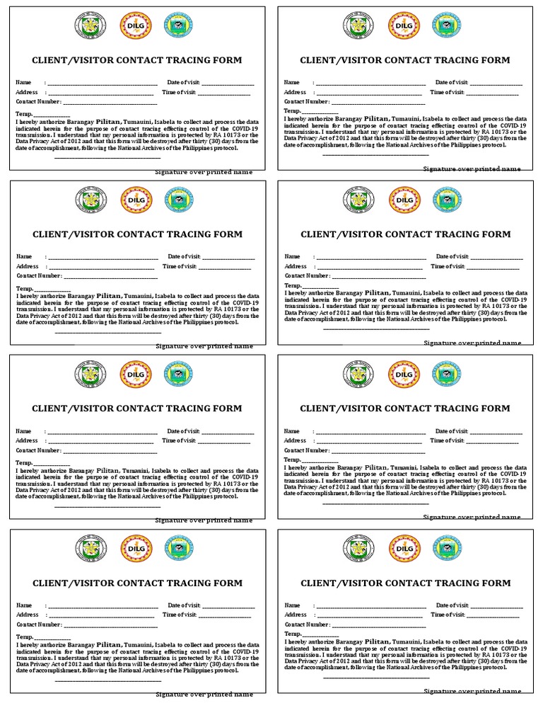 Contact Tracing Form | PDF | Information Privacy | Crime Prevention
