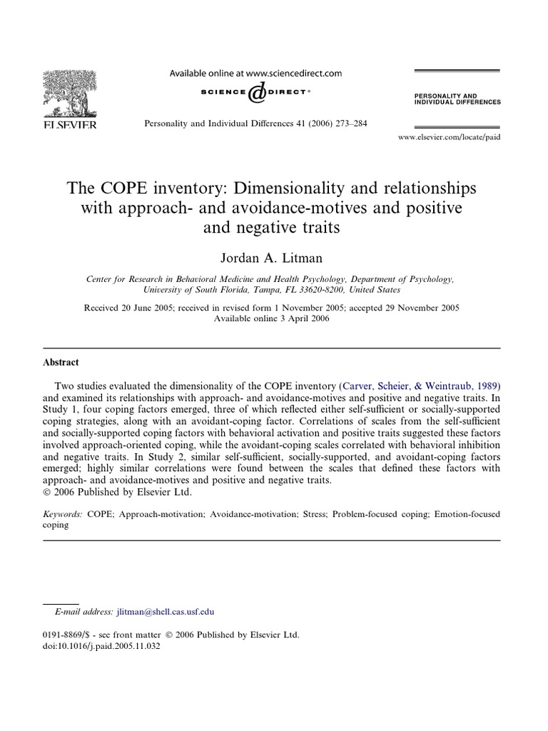 Litman 2006 | PDF | Social Support | Psychology