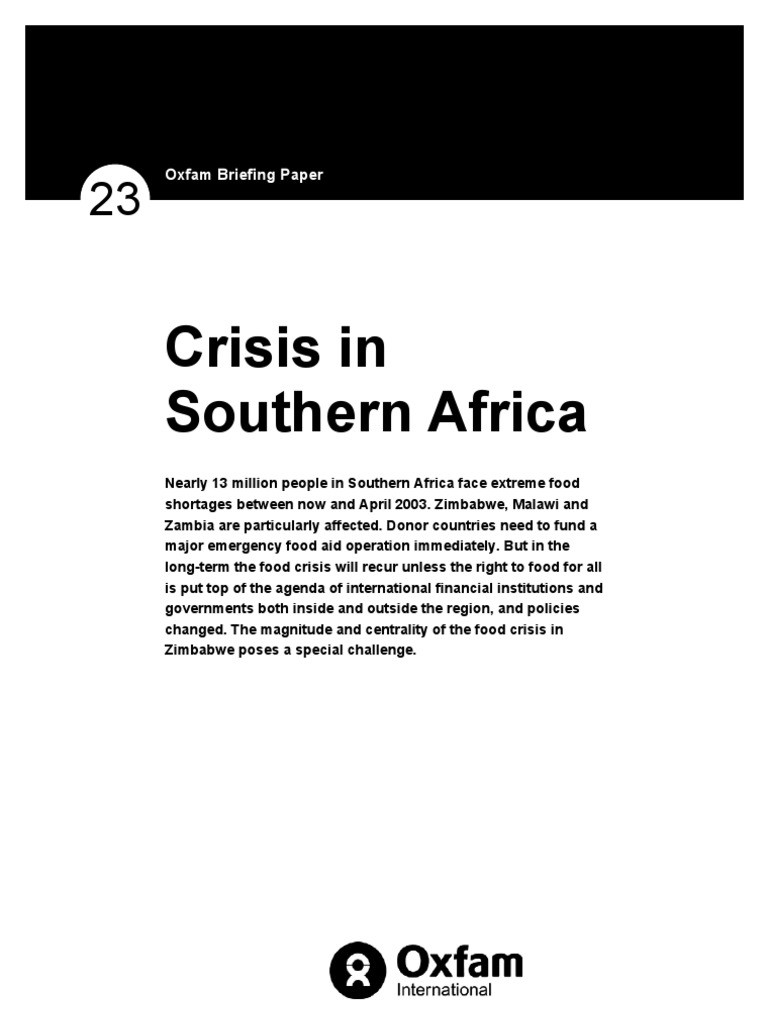 Crisis in Southern Africa | PDF | Famine | Aids