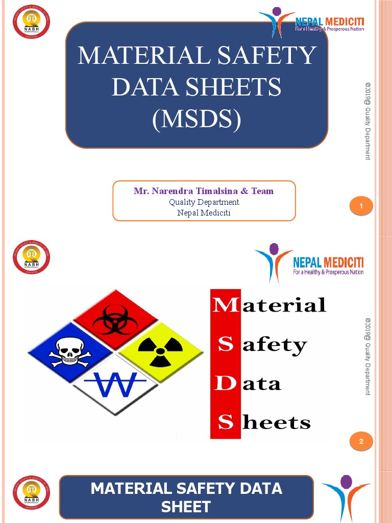 MSDS | Download Free PDF | Physical Sciences | Safety