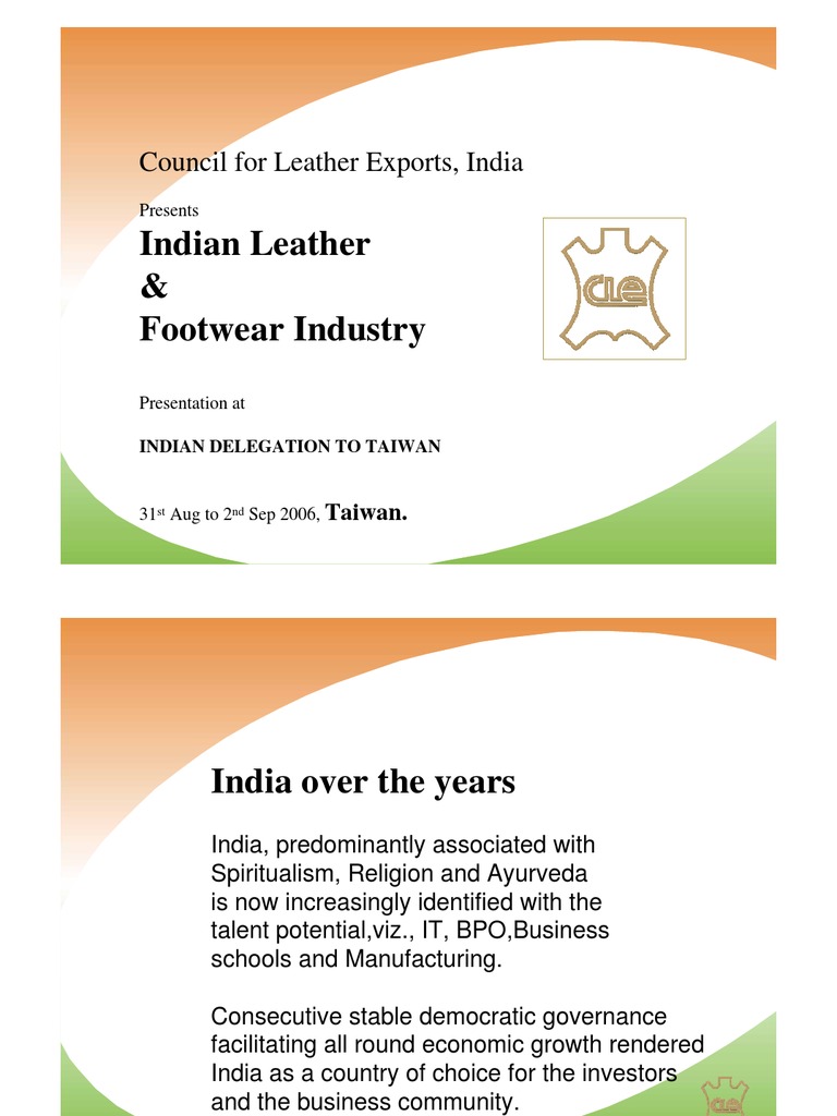 Indian Leather & Footwear Industry: Council For Leather Exports, India ...