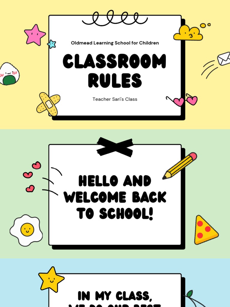 Colorful Pastel Animated Handwritten and Illustrated Classroom Rules ...