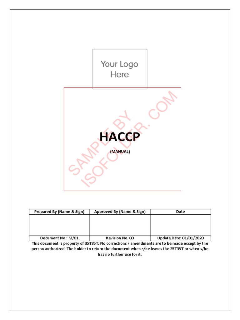 HACCP Sample Kit | PDF | Food Safety | Hazard Analysis And Critical ...