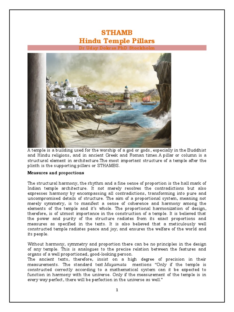 STHAMB or Pillars of The Hindu Temples | PDF