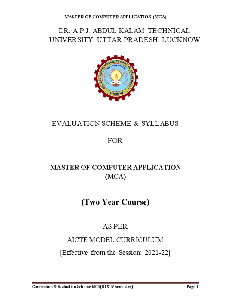 MCA - Second - Year - Detailed - Syllabus - 2021 - 22 Final | PDF | Parsing | Apache Hadoop