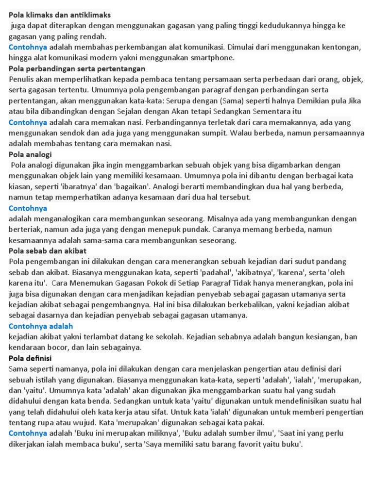 Pola Klimaks Dan Antiklimaks | PDF
