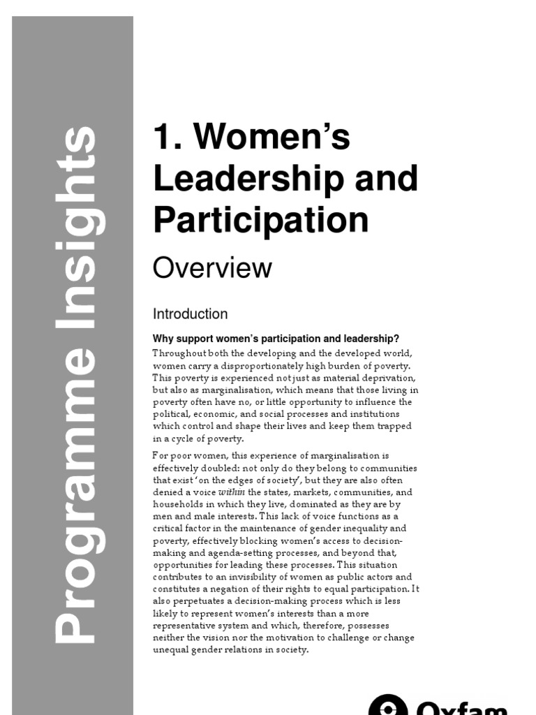 Women's Leadership and Participation: Overview | Leadership ...
