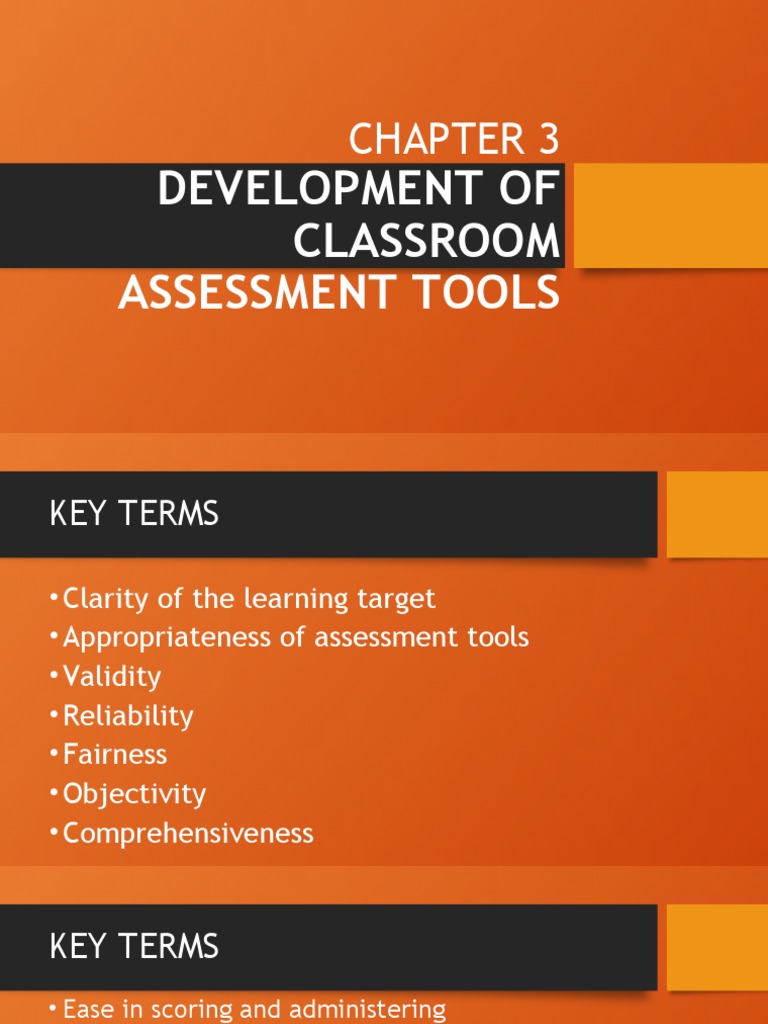 Development of Classroom Assessment Tools | PDF | Educational ...