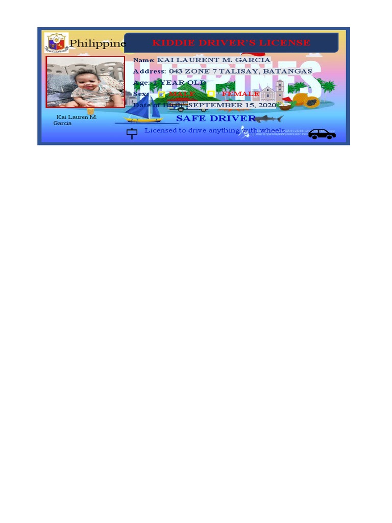 Philippine S: Kiddie Driver'S License | PDF