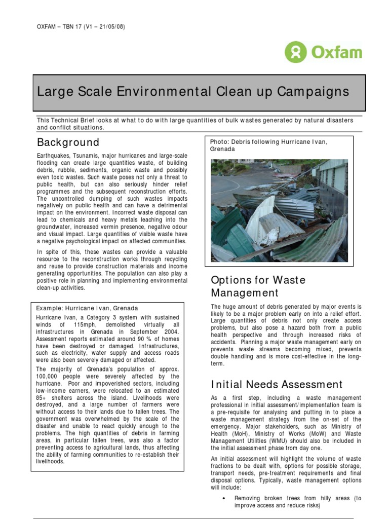 Large Scale Environmental Clean Up Campaigns | PDF | Waste Management ...