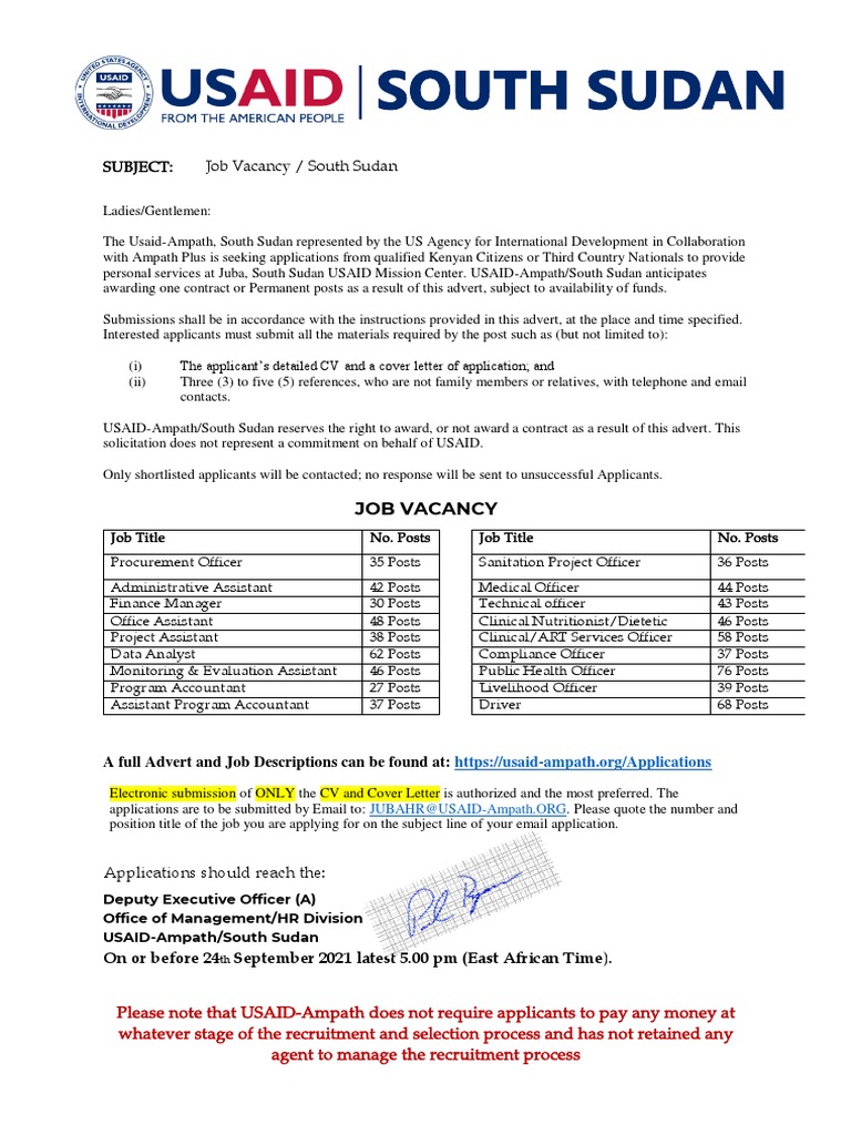 Usaid Jobs South Sudan | Download Free PDF | Health Care | Patient