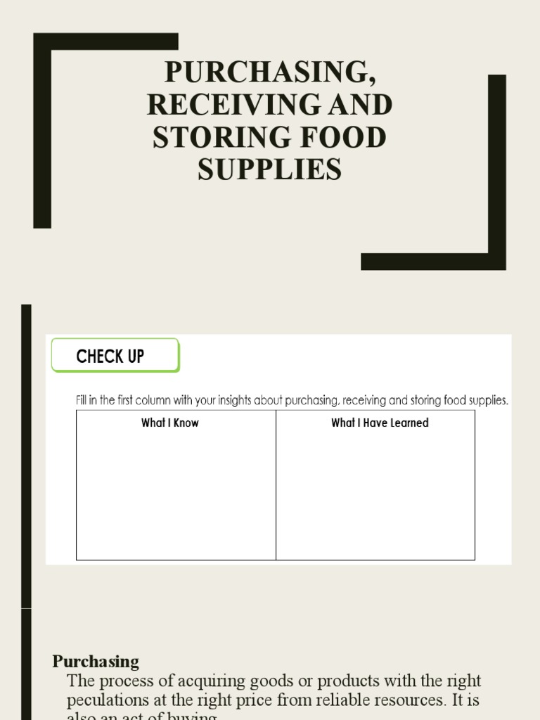 Food Purchasing and Storage Guidelines | PDF | Foods | Shelf Life