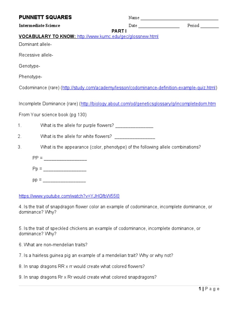 The Final Genetic Web Quest Online Version | PDF | Dominance (Genetics ...