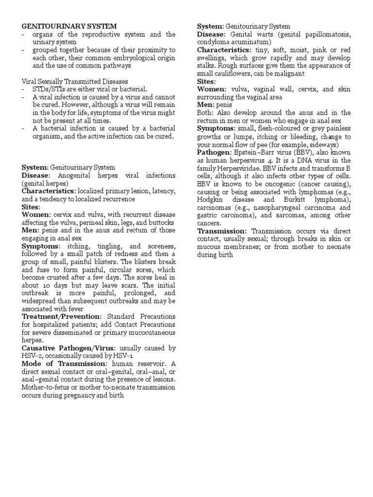 Genitourinary System | PDF | Virus | Herpes Simplex