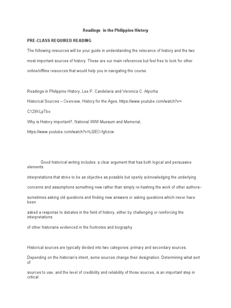 Philippine History Study Guide | PDF | Primary Sources | Truth