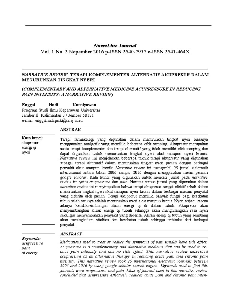 PS. IK - Jurnal - Enggal HK - Terapi Komplementer (1) - Dikonversi | PDF