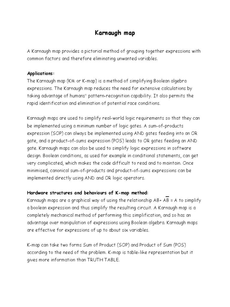 K-Map Method | PDF | Theoretical Computer Science | Mathematical Logic