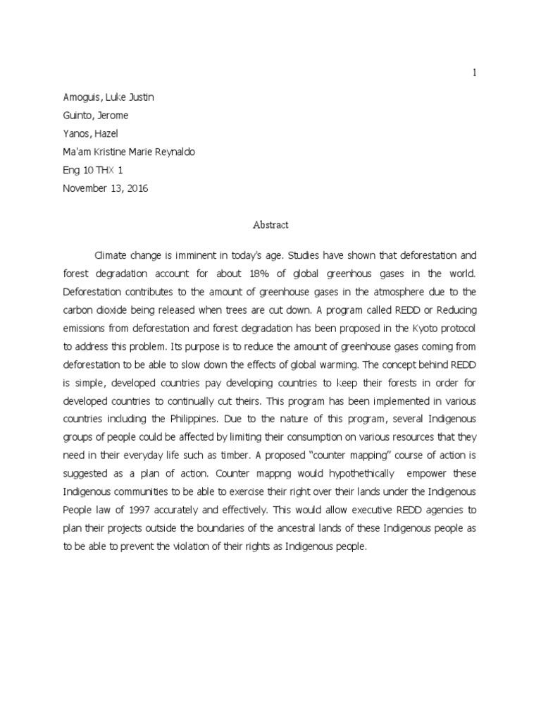 AmoguisGuintoYanos - Position Paper | PDF | Reducing Emissions From ...