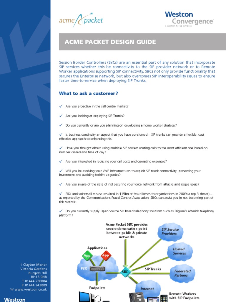 Acme Packet Design Guide | PDF | Session Initiation Protocol ...