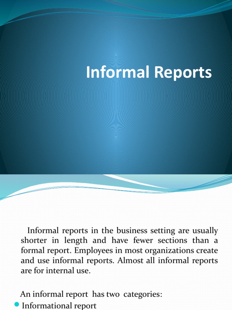 Informal Reports | Download Free PDF | Memorandum | Evaluation