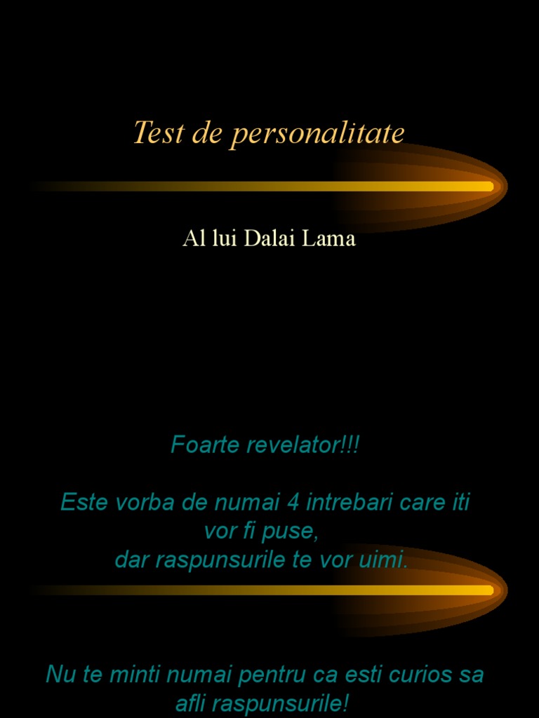 Test de Personalitate | PDF