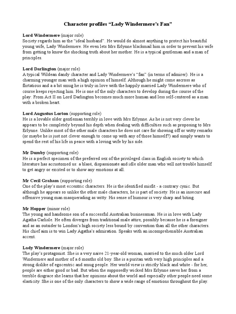 Character Profiles that Illuminate the Complex Personalities and Social ...