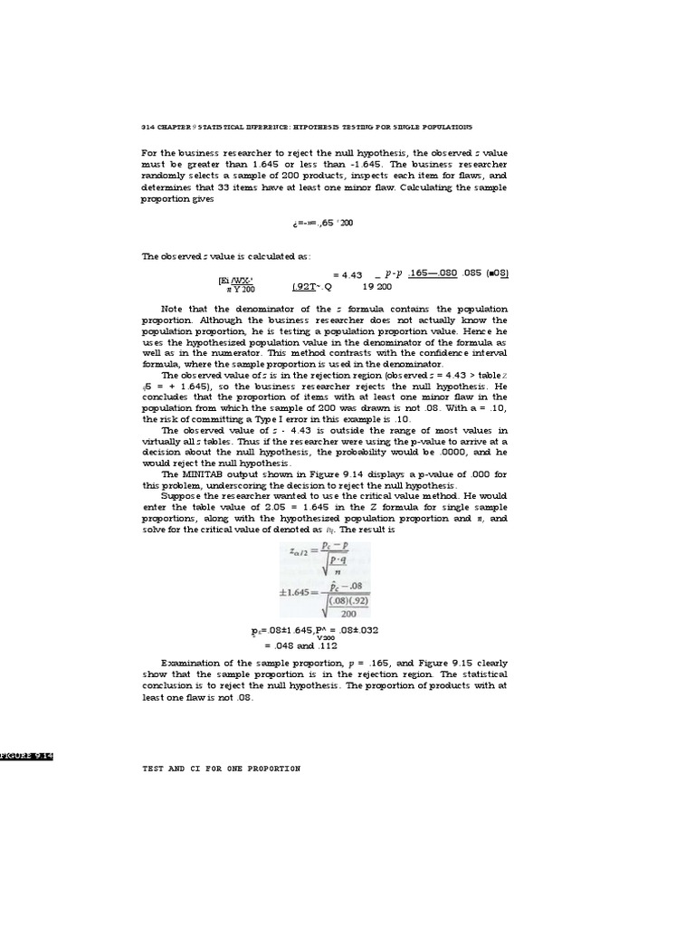 314 Chapter 9 Statistical Inference | PDF | P Value | Hypothesis 314 Chapter 9 Statistical Inference | PDF | P Value | Hypothesis