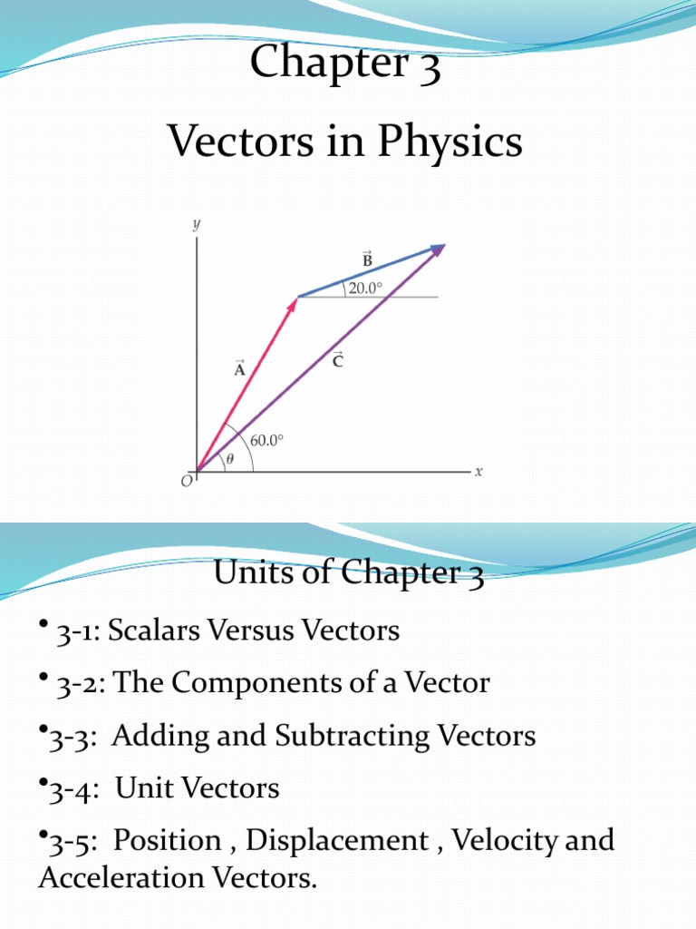 Chapter 3 Vectors Pdf Euclidean Vector Velocity