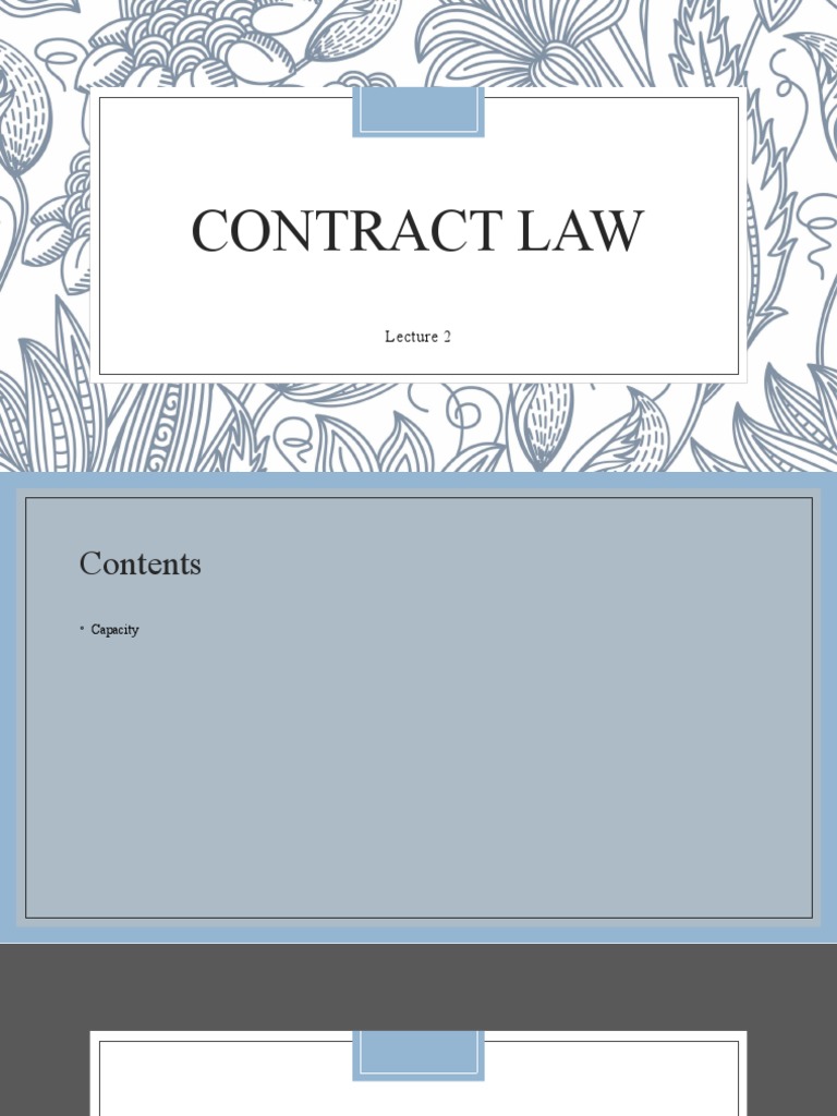 CONTRACT LAW CAPACITY | PDF | Civil Law (Legal System) | Jurisprudence