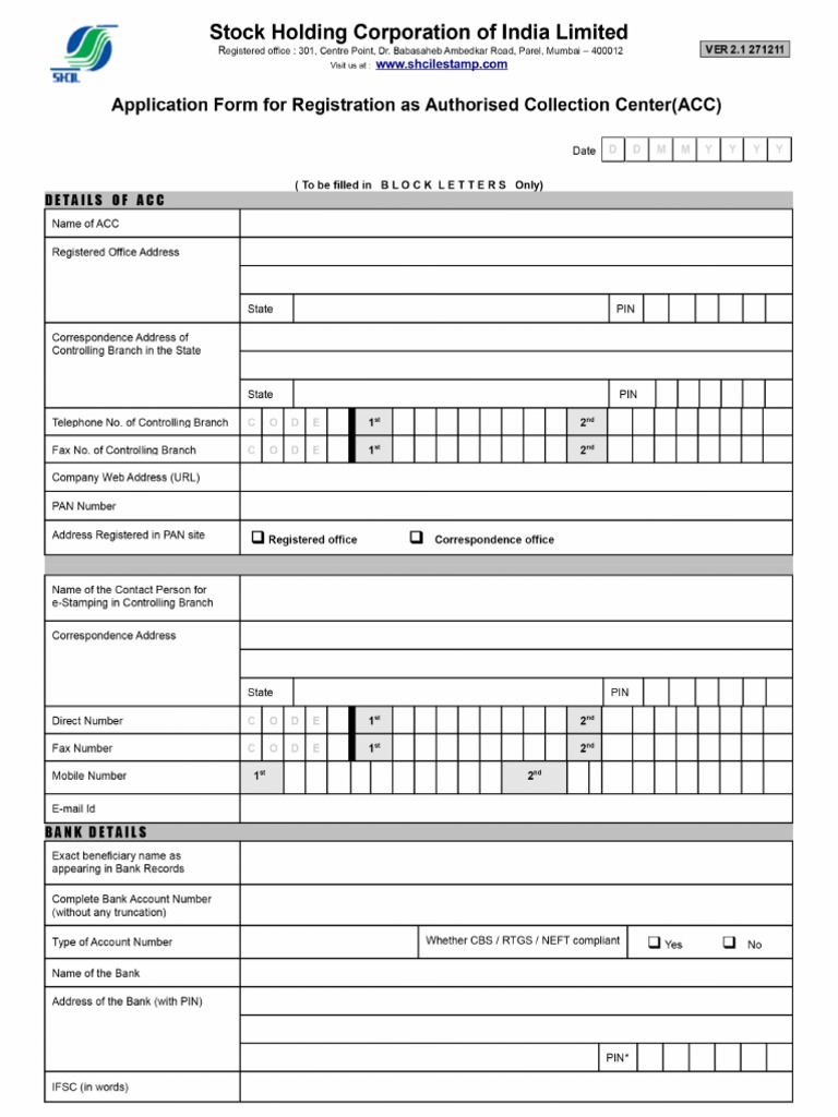 E Stamping ACC Registration Form | PDF