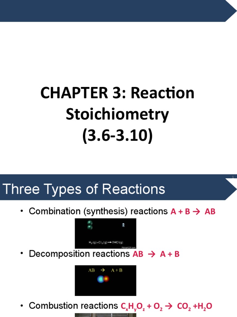 CHAPTER 3: Reaction Stoichiometry (3.6-3.10) | PDF | Mole (Unit ...
