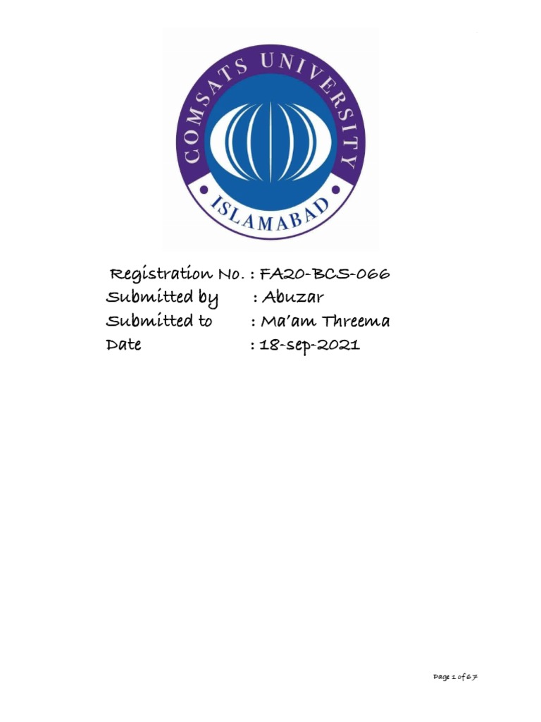 Fa20-Bcs-066 (Abuzar) DB1 | PDF | Pointer (Computer Programming) | Software Development