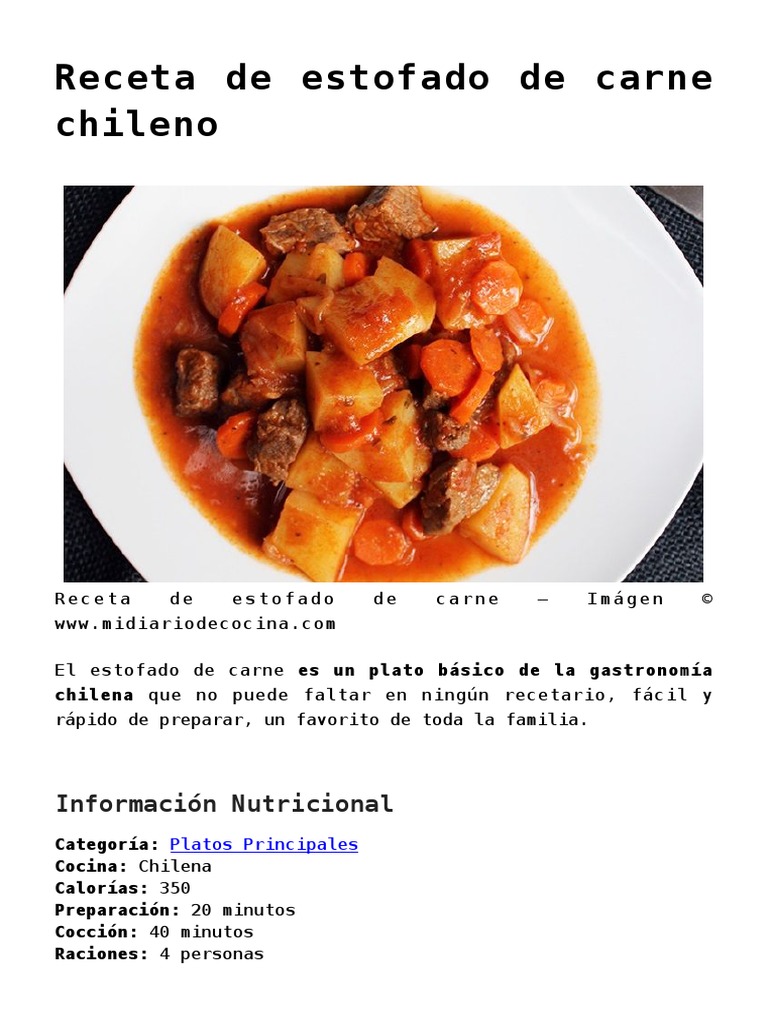 Receta Estofado | PDF