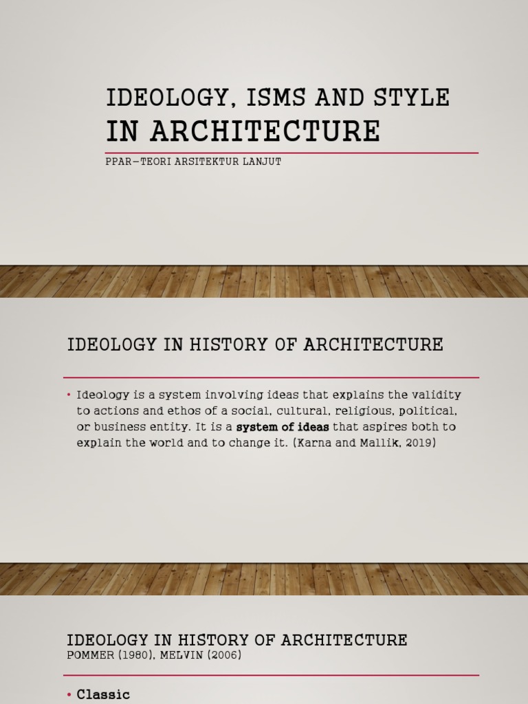 Ideology, Isms and Style | PDF | Classicism | Postmodernism