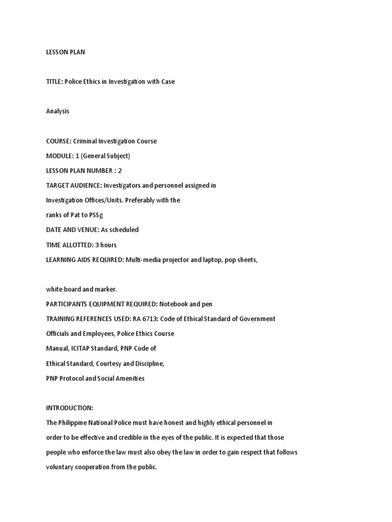 Police Ethics & Case Analysis | PDF | Value (Ethics) | Police