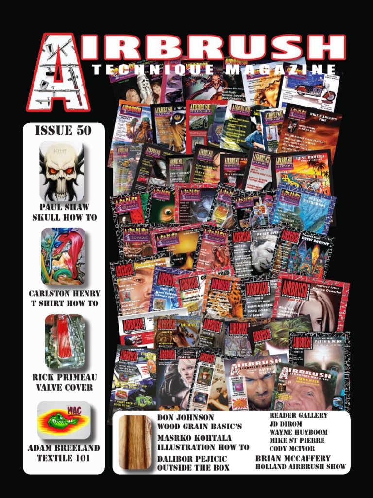 AIRBRUSH TECHNIQUE MAGAZINE Issue50 | PDF | Paintings | T Shirt