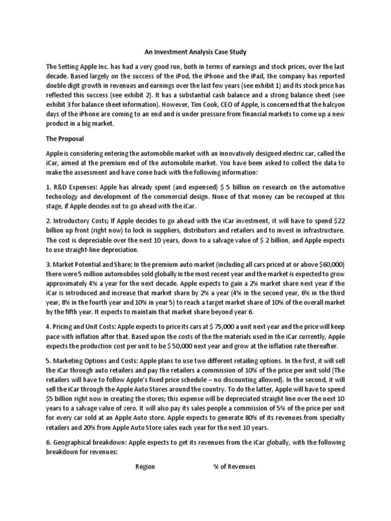 An Investment Analysis Case Study | PDF | Apple Inc. | Beta (Finance)