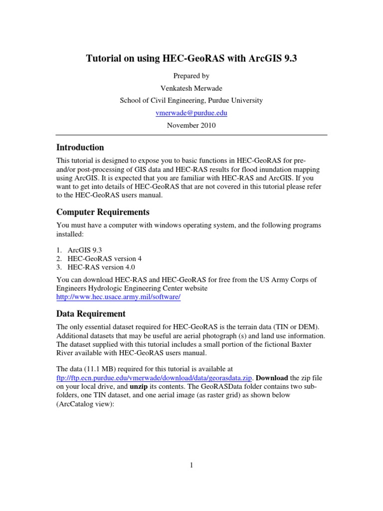 Metodologia Hec Georas ArcGis 9.3 | PDF | Arc Gis | Flood