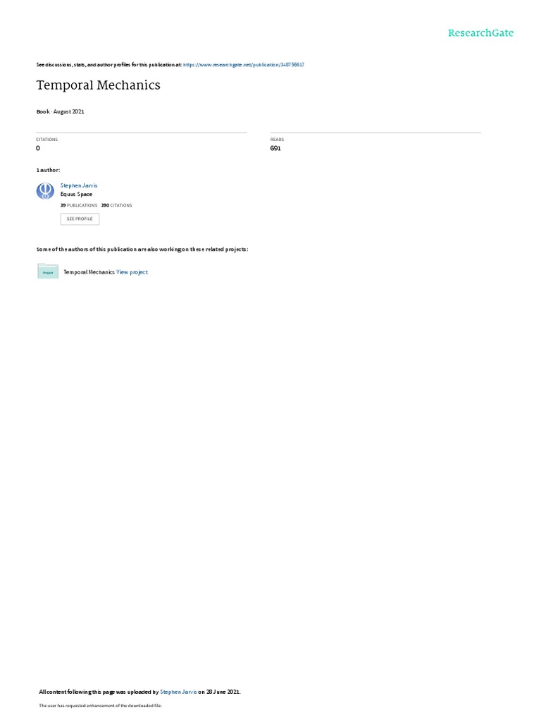 Temporal Mechanics | PDF | Time | Space